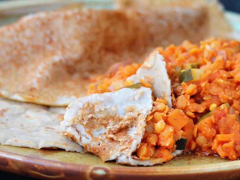 Receta de Injera (pan de teff etíope)