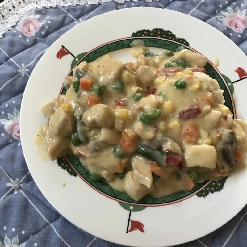 Receta de Pollo a la King fácil a la sartén