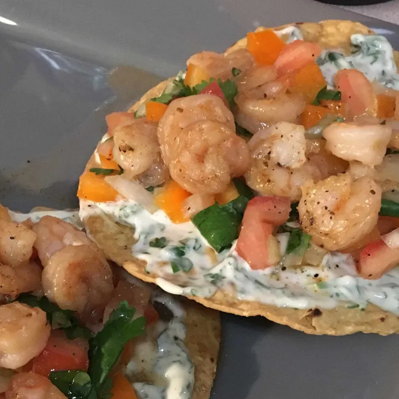 Receta de Tostadas Sencillas De Camarones