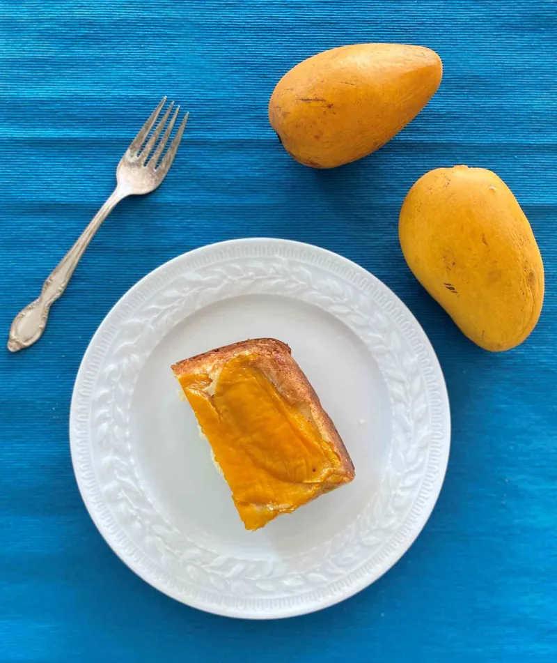 Receta de Pastel de mango al revés